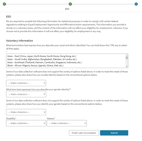 Enhanced EEO Categories